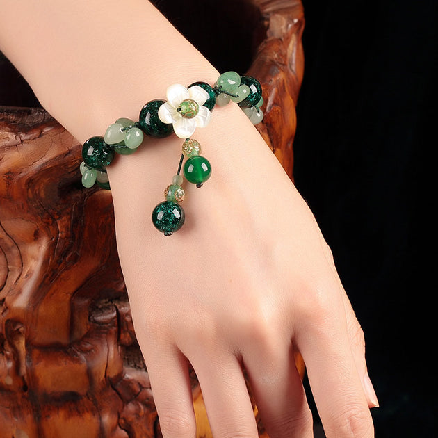 Handmade Green Azure Stone Jade String Bracelets - IMALLURE – imallure